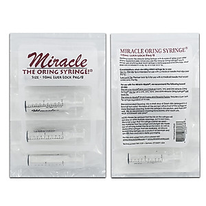 Miracle Oring Syringe- 10 ml Luer Lock Syringe- Package Contains 8 Individually Wrapped Sterile Oring Syringes for Handfeeding Animals, Administering Supplements, Measuring Liquids, and More