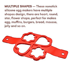 Kitchtic Silicone Pancake Molds - Mini Shaper Pancakes, Non-Stick & Easy Release - Safe for Oven, Microwave & Dishwasher - Kitchen Baking Accessories - Fun And Unique Shapes