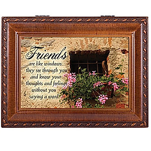 Cottage Garden Friends Woodgrain Music Box/Jewelry Box Plays Thats What Friends are for