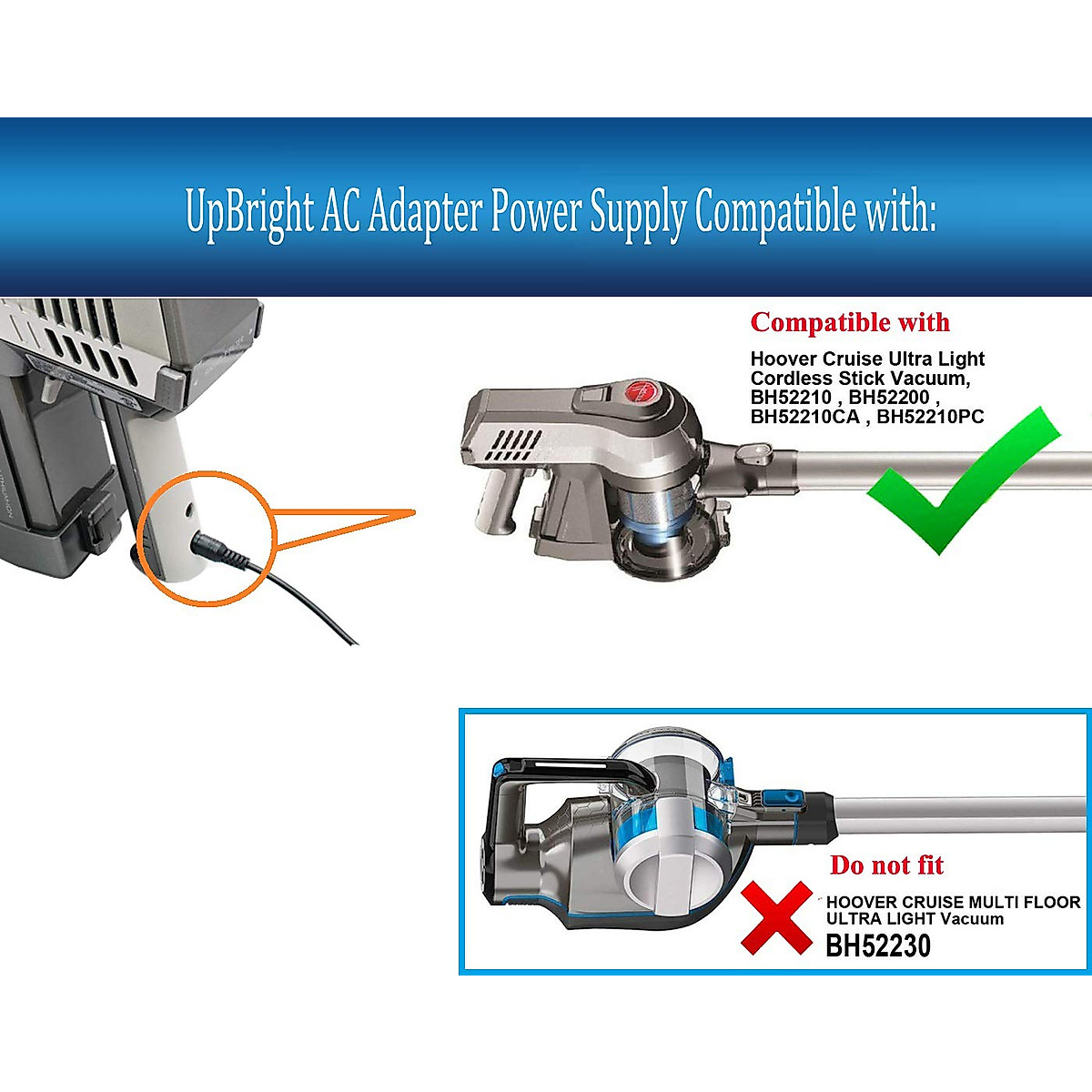 UpBright 26V AC/DC Adapter Compatible with Hoover 440009553 YLJXA-T260040 BH52210 BH52210CA BH52210PC BH52200 BH52212 Battery 440009633 21.6V Vac Vacuum Cleaner YLS0121A-E260040 Power Supply Charger