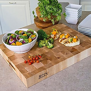 John Boos Maple Classic Reversible Wood End Grain Chopping Block, 20"x 15" x 2.25