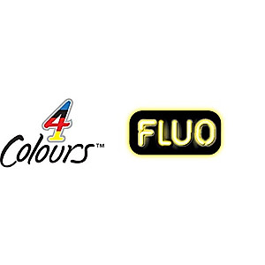 BIC 4 Colours Fluo Ballpoint Pen Black, Blue, Red and Fluorescent Yellow Ink Colours 1 Pack