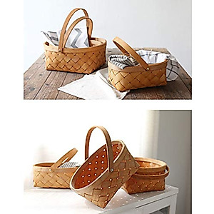 SEWACC Wicker Basket, Handmade, Durable, Flexible, Environmentally Friendly, Storage Container, Large