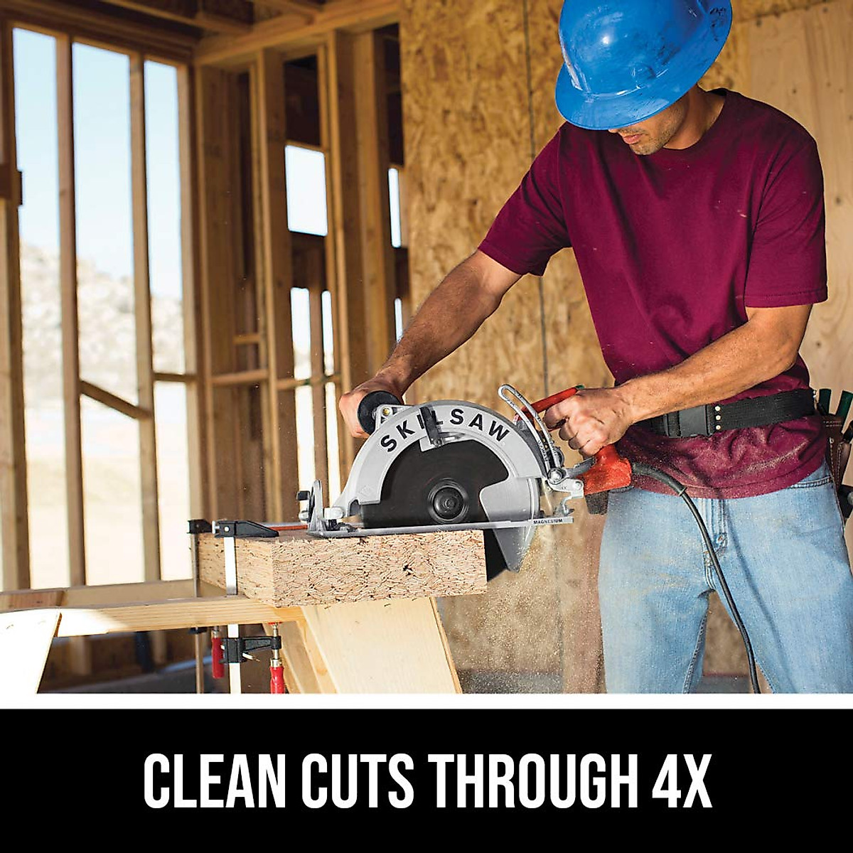 SKILSAW SPT70WM-01 15 Amp 10-1/4" Magnesium SAWSQUATCH Worm Drive Circular Saw,Silver