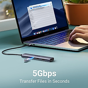 UGREEN Revodok 105 USB C Hub 5 in 1 Multiport Adapter 4K HDMI, 100W Power Delivery, 3 USB-A Data Ports, USB C Dongle for MacBook Pro/Air, iPad Pro, iMac, iPhone 15 Pro/Pro Max, XPS, Thinkpad