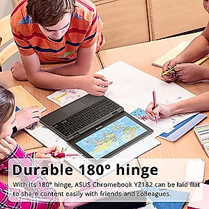 ASUS Chromebook YZ182 Rugged Student Laptop, 11.6" HD Anti-Glare Display, Intel Celeron N5100, 8GB LPDDR4X RAM, 32GB eMMC, Webcam, WiFi 6, Bluetooth, Chrome OS, Dark Gray