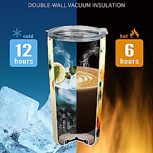 QWEUIOP 20oz Insulated Travel Coffee Mug Vintage Hand Drawn Polka Dots Stainless Steel Tumbler with Lid Double Wall Vacuum Coffee Cup For Hot and Cold Drinks14265