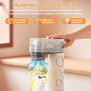 Mocsney Soda Maker, Sparkling Water Maker, Soda Maker Machine for Home Use with Safe-lock, Compatible with Any Screw-in 60L CO2 Cylinder (NOT Included)