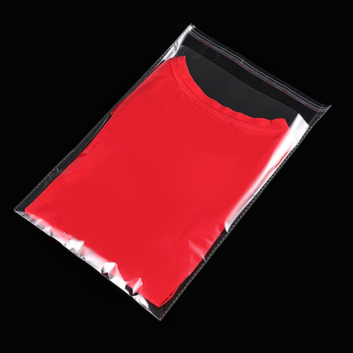 Clear Resealable Cellophane Plastic Bags Self Adhesive for Packaging Shirts, Clothing and Products,100 Pcs 10x14 Inches Self Sealing Cellophane Bags