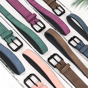 Didog Soft Padded Leather Dog Collar and Leash Set, Heavy Duty Dog Leash and Collar Set with Metal Buckle, Breathable Dog Collars with 4FT Leather Dog Leash for Small Medium Large Dogs, Brown, L