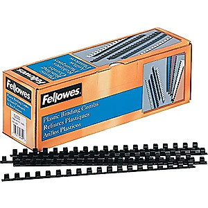 Fellowes 52325 Plastic Comb Bindings, 3/8-Inch , 41-55 Sht Capacity,100/Pk,Bk