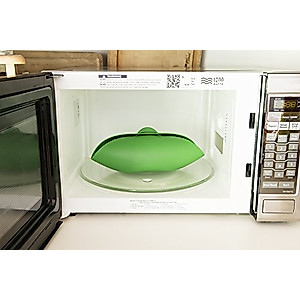 Microwave Vegetable Steamer | Omelet Maker | Fish Poacher | Oven Roaster | Cloche Bread Baker | BPA Free Microwave Cooking | Easy Pod by Cestari Kitchen (Original Easy Pod, Jade Green)