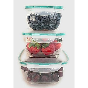 Food Storage Containers Set, Airtight Plastic Container for Pantry & Kitchen Organization, BPA Free, Meal Prep Lunch Container with Durable Leak Proof Lids, Clear Made İn TURKEY, 3 PC (0,6-1-1,7LT)