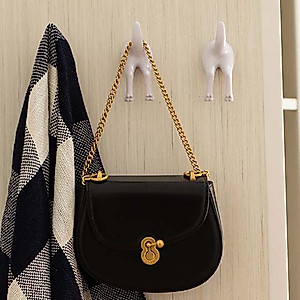 5Pcs Dog Tail Hooks,Wall Mounted Dog Butt Hook Door Hanger, Hat Coat Key Leash Towel Hanger, Key Holder for Wall Rustic Decor Dog Lovers Gifts