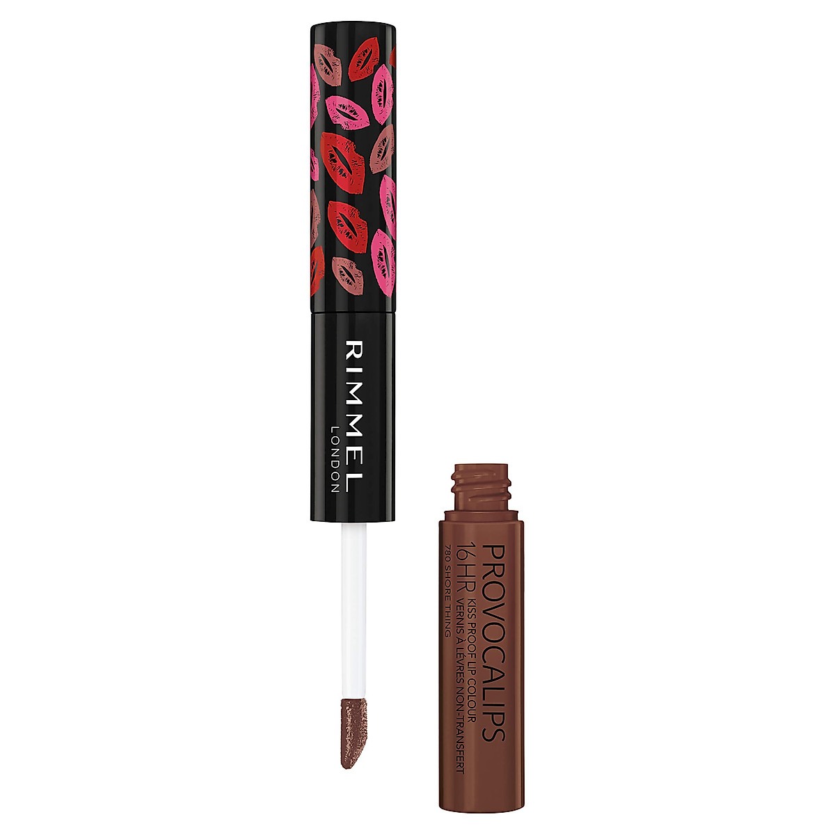 Rimmel London Provocalips 16hr Kiss-Proof Lip Color - Two-Step Liquid Lipstick to Lock in Color and Shine - 780 Shore Thing, .14 fl.oz.
