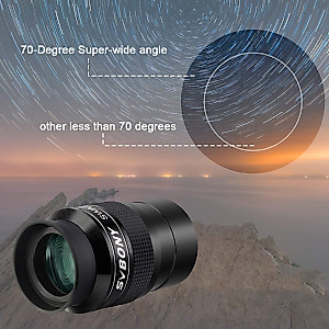 SVBONY SV154 Telescope Eyepiece 2 inch Super Wide Angle Eyepiece 70 Degree 26mm Telescope Accessory SWA Eyepiece for Astronomy Telescope (2 in)