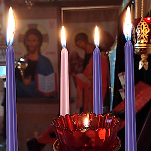 4 Pack Advent Taper Candles Set, 10-Inch Premium Hand-Dipped Unscented Christmas Advent Candles - Perfect for Holidays, Seasonal Celebrations, Church Services, and Parties.