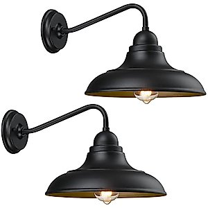 FLQMYQ Outdoor Wall Lights Wall Mount for House Farmhouse Outdoor Wall Sconce Black Outside Wall Lantern Classic Barn Lights Outdoor & Indoor, 12"，2 Pack