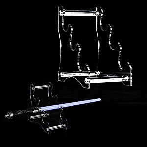 WANLIAN Lightsaber stand sword stand sword hook 3-layer acrylic desktop lightsaber display stand sword stand display stand sword stand holder (Transparent)