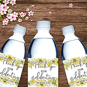 CRAWPROP Sunflower Design Thank You for Celebrating with US Water Bottle Sticker Labels Wedding Bridal Party Supplies Baby Shower Birthday Party Decorations(Pack of 36)