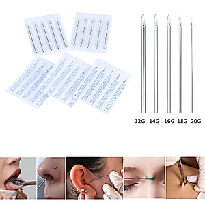 Xpircn Piercing Kit Jewelry 14G 16G 20G Stainless Steel Body Piercing Jewelry, Mixed Piercing Needles