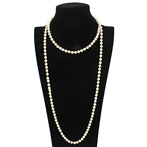 Flapper Pearls 1920s Faux Pearls Pendants Long Fake Pearls Necklace 58"(1piece) for Women Jewelry