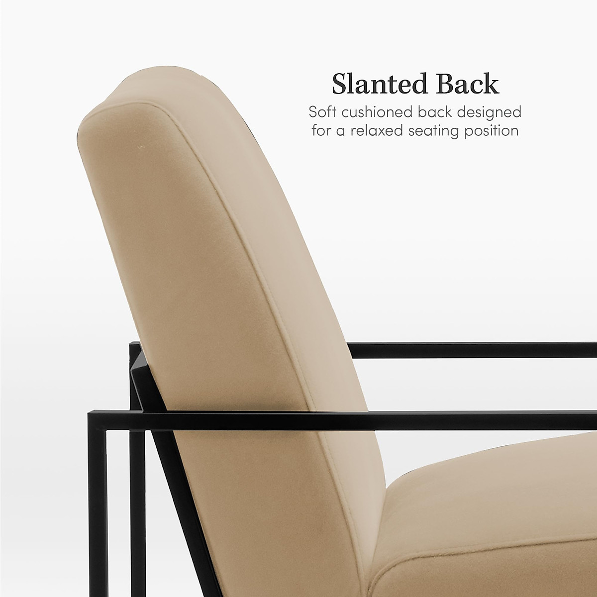 eLuxurySupply Accent Chair - Modern Industrial Slant Armchair with Layered Foam and Metal Frame - Premium High Density Soft Cushion for Supreme Comfort - Easy Assembly 2 Pack