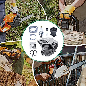 Adefol 44MM Nikasil Plated Chainsaw Cylinder Piston Gasket Replacement Parts Kit for Husqvarna 351 353 346XP with Intake Manifold Needle Bearing Spark Plug