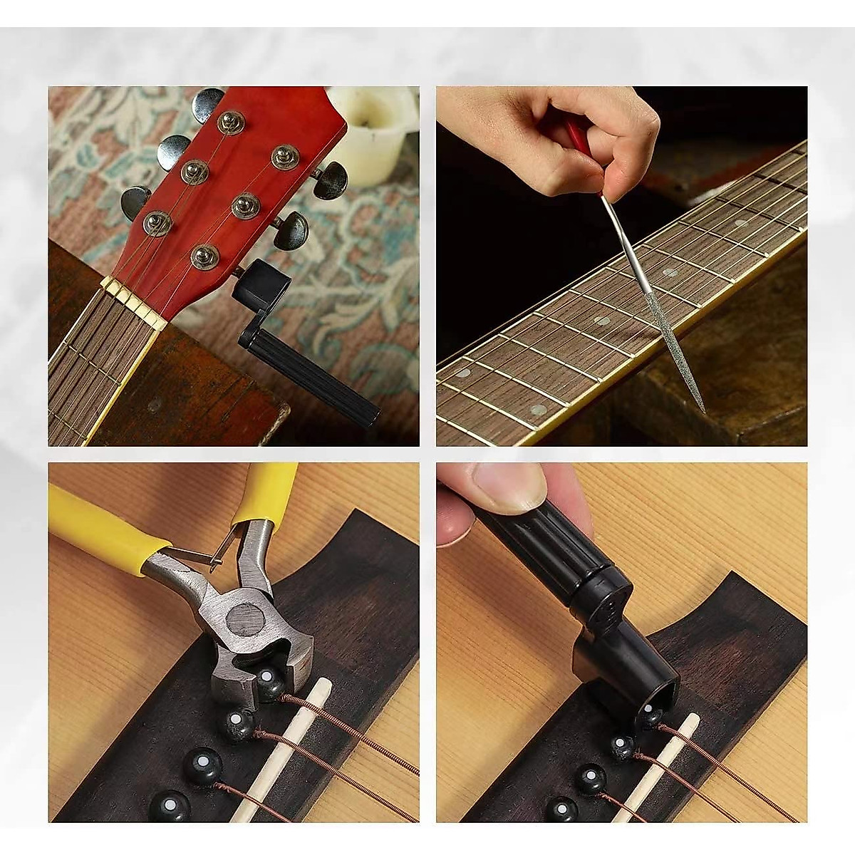 77 Pcs Guitar Maintenance Kit Repair Tool Setup with Carry Bag Large For Acoustic Guitar Electric guitar Ukulele Bass Banjo, String Instrument