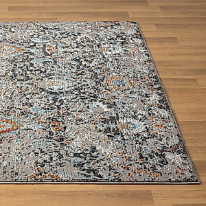 LUXE WEAVERS Vintage Floral Gray Area Rug 8x10 Area Rug