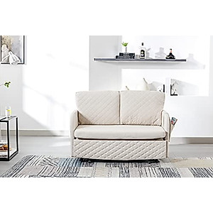 ERYE 3-in-1 Upholstered Futon Sofa Loveseat Convertible Sleeper Couch Bed,2-Seaters Sofa & Couch Soft Cushions Love Seat Daybed for Small Space Living Room Sets