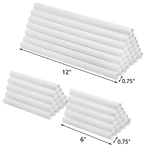 ZEAYEA 60 Pieces Plastic White Cake Dowel Rods, 12" and 6" Length Cake Support Rods with 0.75" Width for Tiered Cake Construction and Stacking