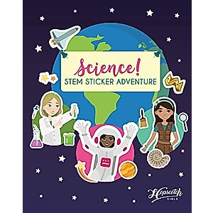 Hopscotch Girls Science! STEM Sticker Activity Book - Fun & Educational for Kids Ages 4-8 - Creative Play - Toddler - 24 Pages