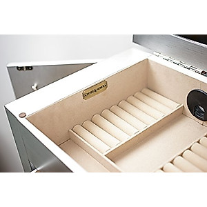 Alveare Home Helena Standing Jewelry Armoire, Silver