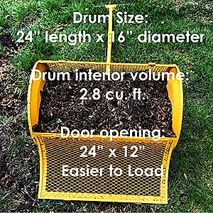 SIMPO Peat Moss Spreader Compost Spreader Lawn & Garden Spreader 24" x 16" x 59" Long Adjustable Handle