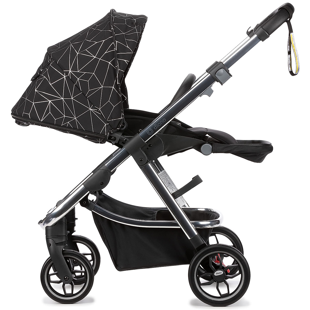 Diono Excurze Luxe Baby, Infant, Toddler Stroller, Perfect City Travel System Stroller and Car Seat Compatible, Adaptors Included Compact Fold, Narrow Ride, XL Storage Basket, Black Platinum