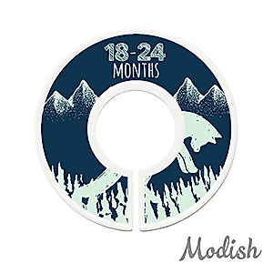 Modish Labels Baby Nursery Closet Dividers, Closet Organizers, Nursery Decor, Baby Boy, Woodland, Tribal, Woodland Animals, Bear, Fox, Deer, Navy Blue, Mint