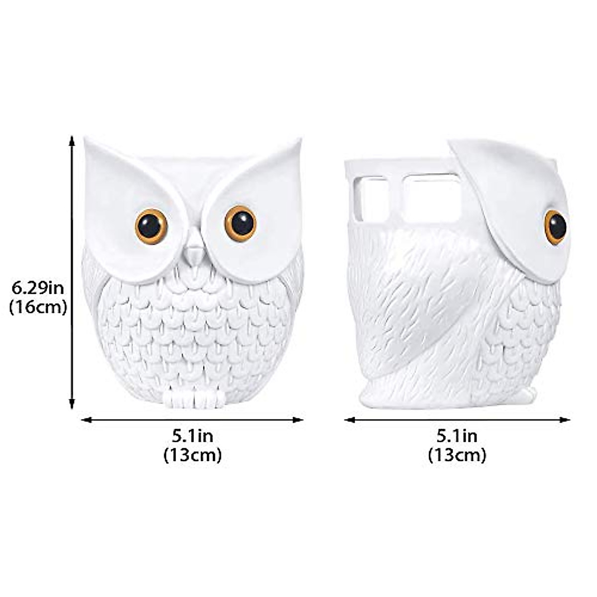 LDYAN Owl Holder Stand, Owl Statue Smart Speaker Holder Stand for Echo Dot 4th/3rd/2nd and 1st Generation, Google Home Mini/Google Nest Mini (2nd Gen)，Cartoon Decor Owl Shape Home Decor - White