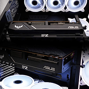 EZDIY-FAB GPU Holder,Graphics Card Brace Support,Video Card Holder,GPU VGA Bracket for Custom Desktop PC Gaming-3mm Aluminum-Black