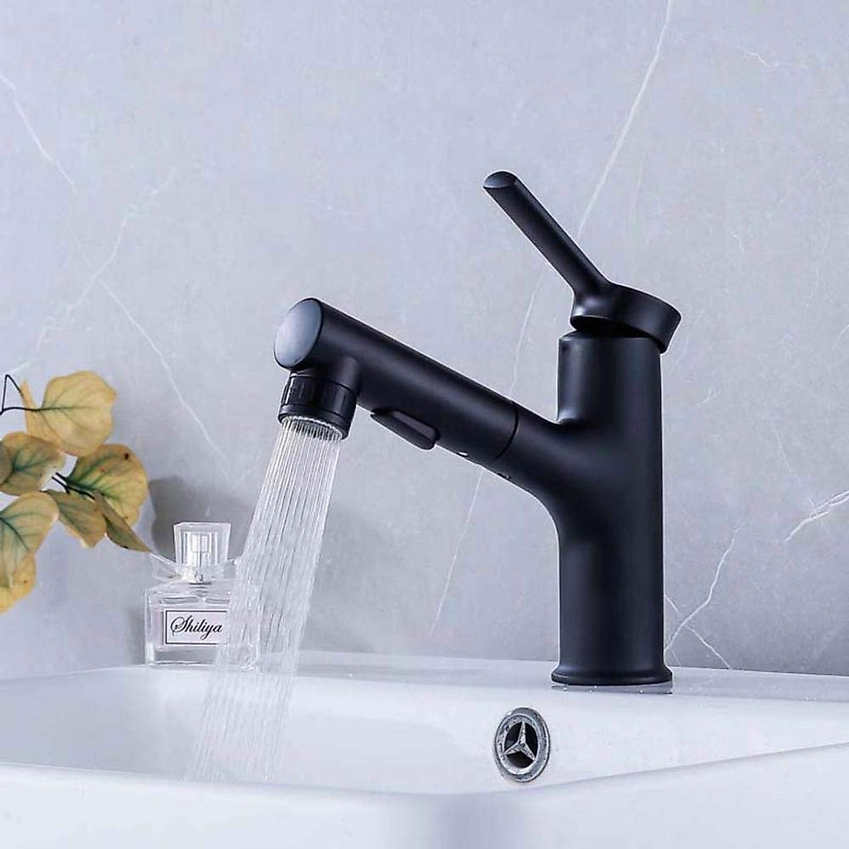 Black Bathroom Basin Taps Kitchen Sink Faucet Pull Down Sprayer Single Lever Mixer Brasss Tap for Lavatory Vanity Ashroom Bath Bathtubs Toilets