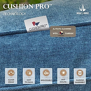 HERA'S HOUSE Patio Furniture Sofa, All-Weather Outdoor 3 Seats Couch, Outdoor Patio Couch with Deep Seating and Olefin Cushions for Lawn Garden Backyard, Navy Blue