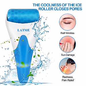 LATME Ice Roller for Face Eyes,Womens Gifts,Face Massager Roller Puffiness Migraine Pain Relief and Minor Injury (Blue)