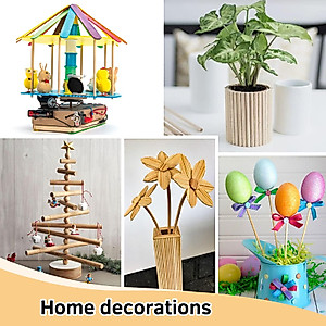 ONUPGO 50 PCS Dowel Rods Wood Sticks Wooden Dowel Rods 1/4 X 24 Inch Wood Dowels for Crafts Unfinished Round Wood Sticks for Arts and DIYers Cake Dowels Cotton Candy Sticks Wood Sticks for Crafting