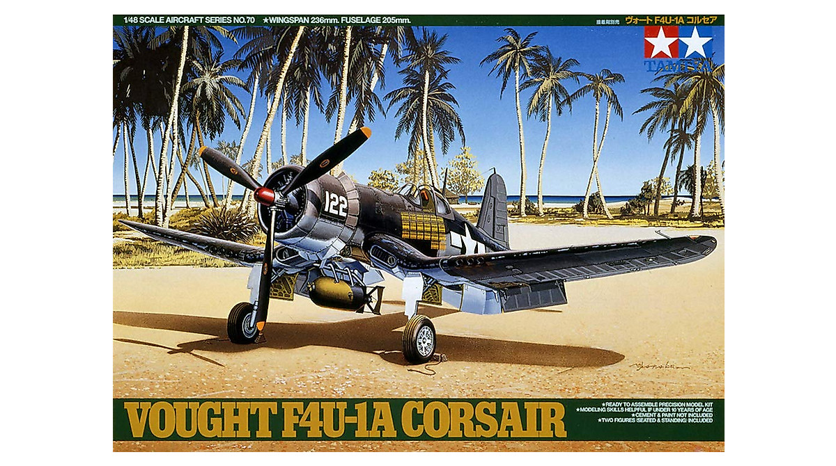Vought F4U-1A Corsair Model Kit by Tamiya | 1/48 Scale WWII Display