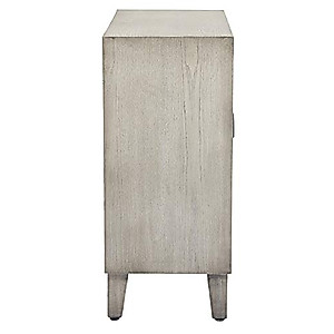 Amazon Brand – Stone & Beam Chevron Bar Cabinet, Light Gray Wood