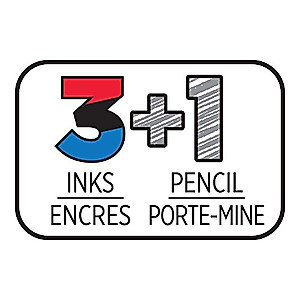 BIC 4-Color 3+1 Ballpoint Pen and Pencil, Medium Point (1.0 mm), 0.7mm Lead, Assorted Inks, 1-Count