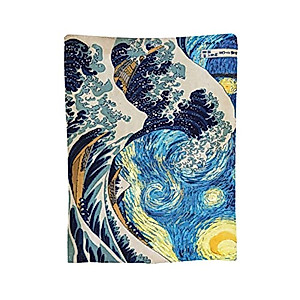 Van Gogh Starry Night Fleece Blanket Throw Blanket, Ultra-Soft Cozy Micro Fleece Blanket for Sofa, Couch, Bed, Camping, Travel, & Car Use-All Seasons Suitable50 X40
