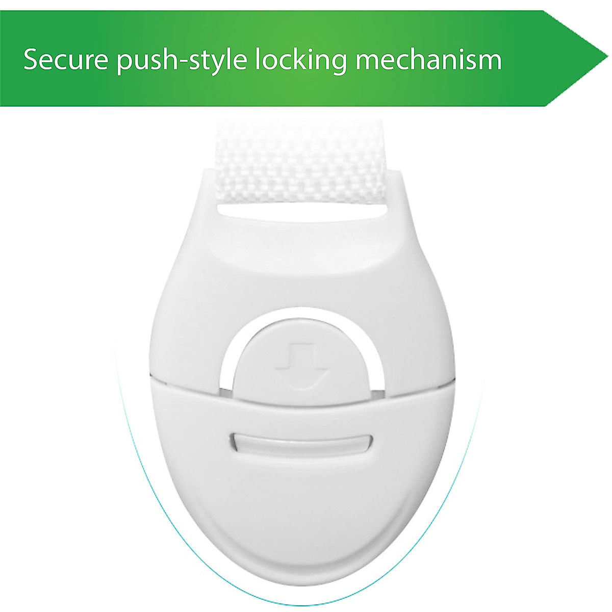 Child Safety Strap Locks (5 Pack) for Proofing Fridge, Cabinets, Drawers, Dishwasher, Toilet, 3M Adhesive No Drilling or Magnets for Furniture Kitchen Ovens Toilet Seats