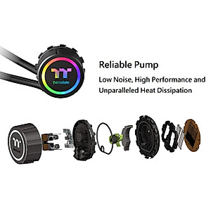 Thermaltake Floe DX 360mm, Dual Ring LED, 16.8 Million Color Software Enabled (TT RGB Plus/Alexa/Razer Chroma), AMD (AM5/AM4)/Intel (LGA 2066/1200), AIO CPU Liquid Cooler CL-W256-PL12SW-B