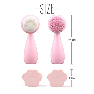 Headband Set of 4, Microfiber Bowtie Headband+Face Cleanser Brush+2 PCS Powder Puffs, Spa Headband Facial Makeup Hair Band for Shower Washing Face (Pink)